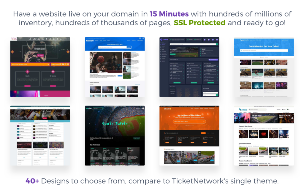 TicketEvolution Websites for Affiliates and Ticket Brokers