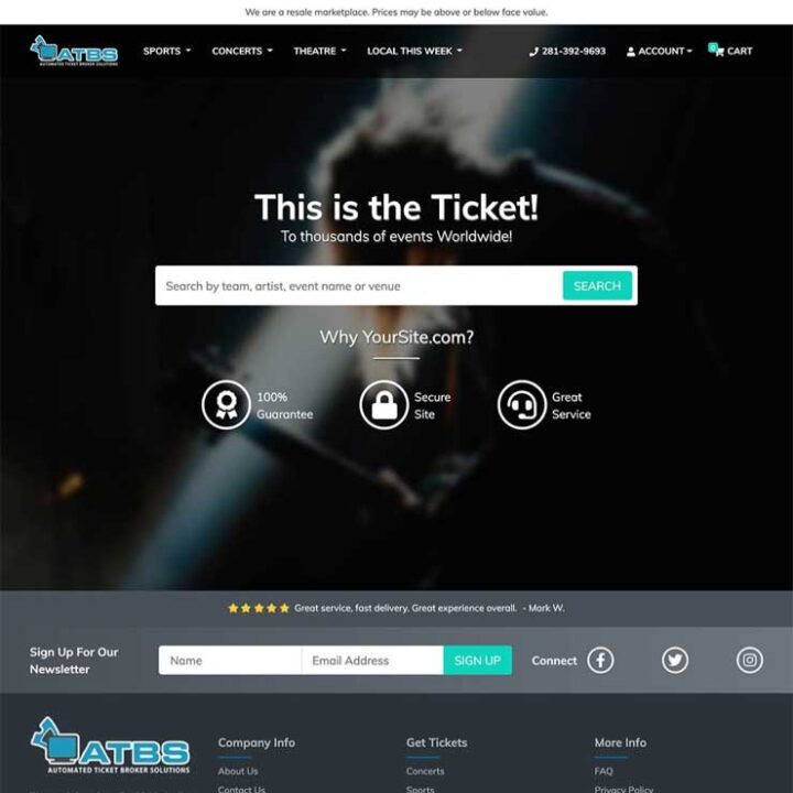 Template Design Options for TicketEvolution Websites